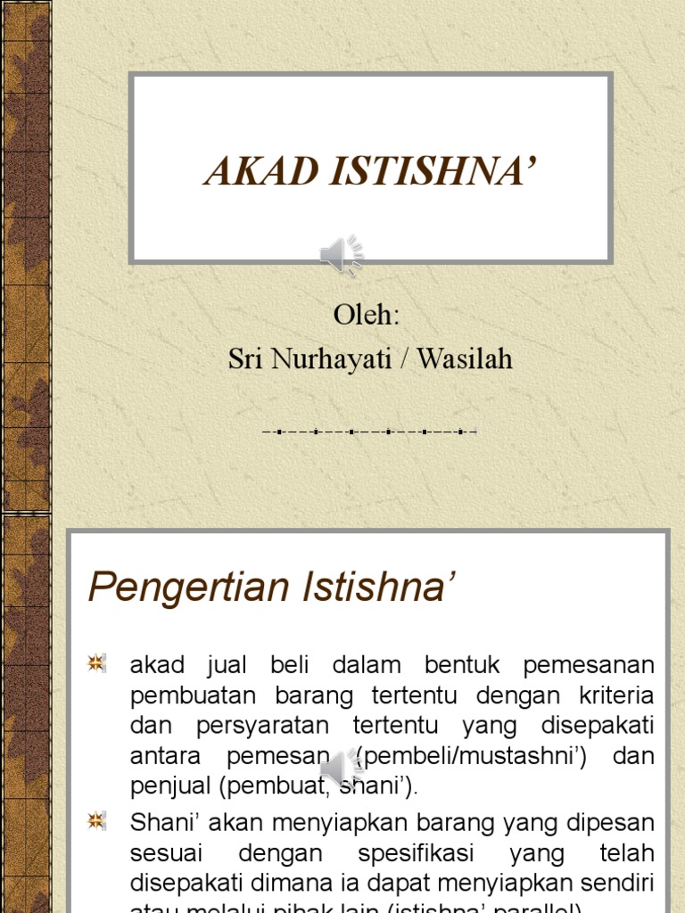 Akad Istishna | PDF