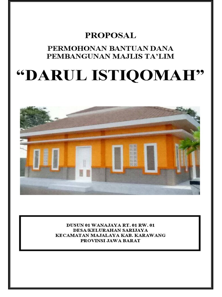 Cover Proposal Pembangunan Majlis Ta'lim Darul Istiqomah | PDF