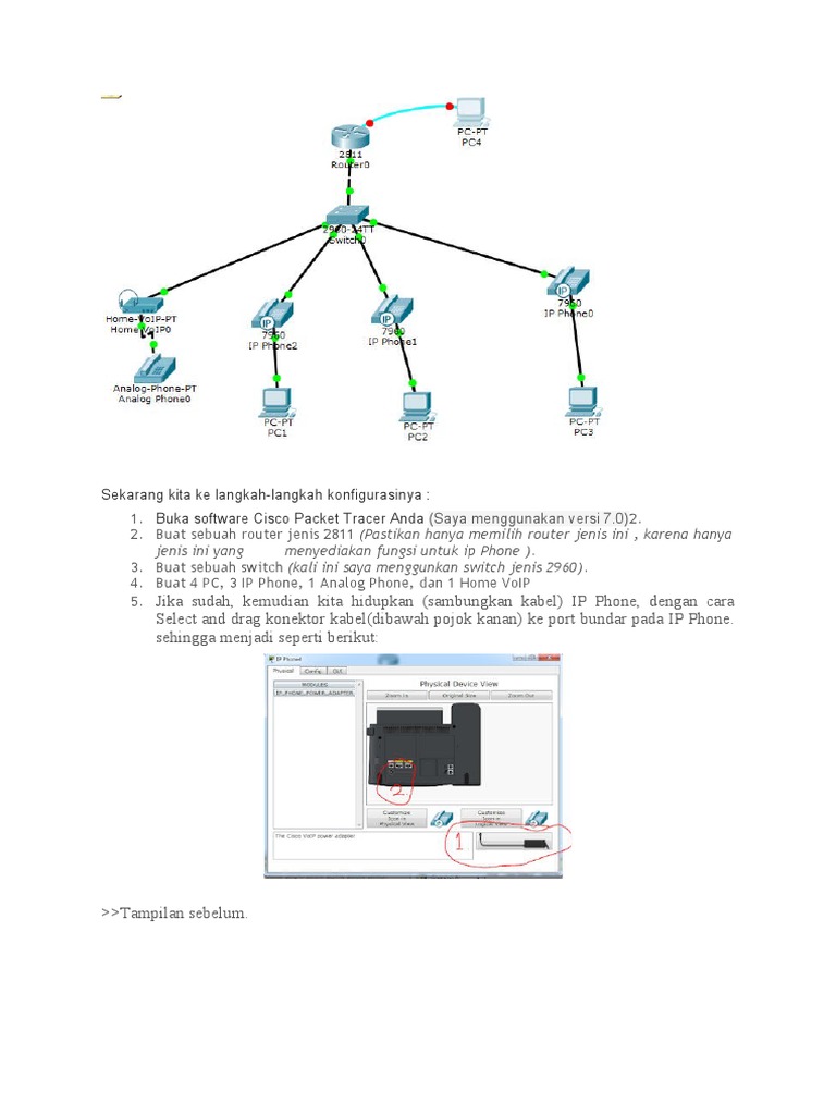 Konfigurasi Jaringan Voip 1 Router 1 Switch 3 Iphone 1 Home Voip 1 ...