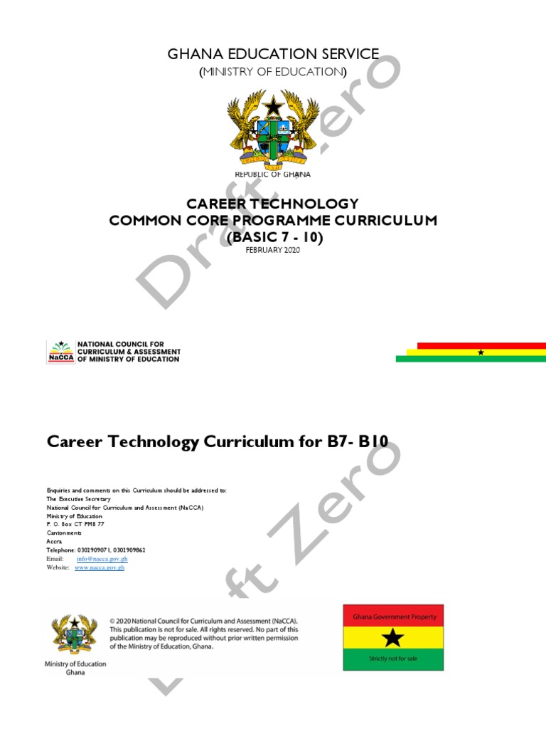 Ges New Jhs Syllabus Career Technology CCP Curriculum For b7 b10 Draft ...