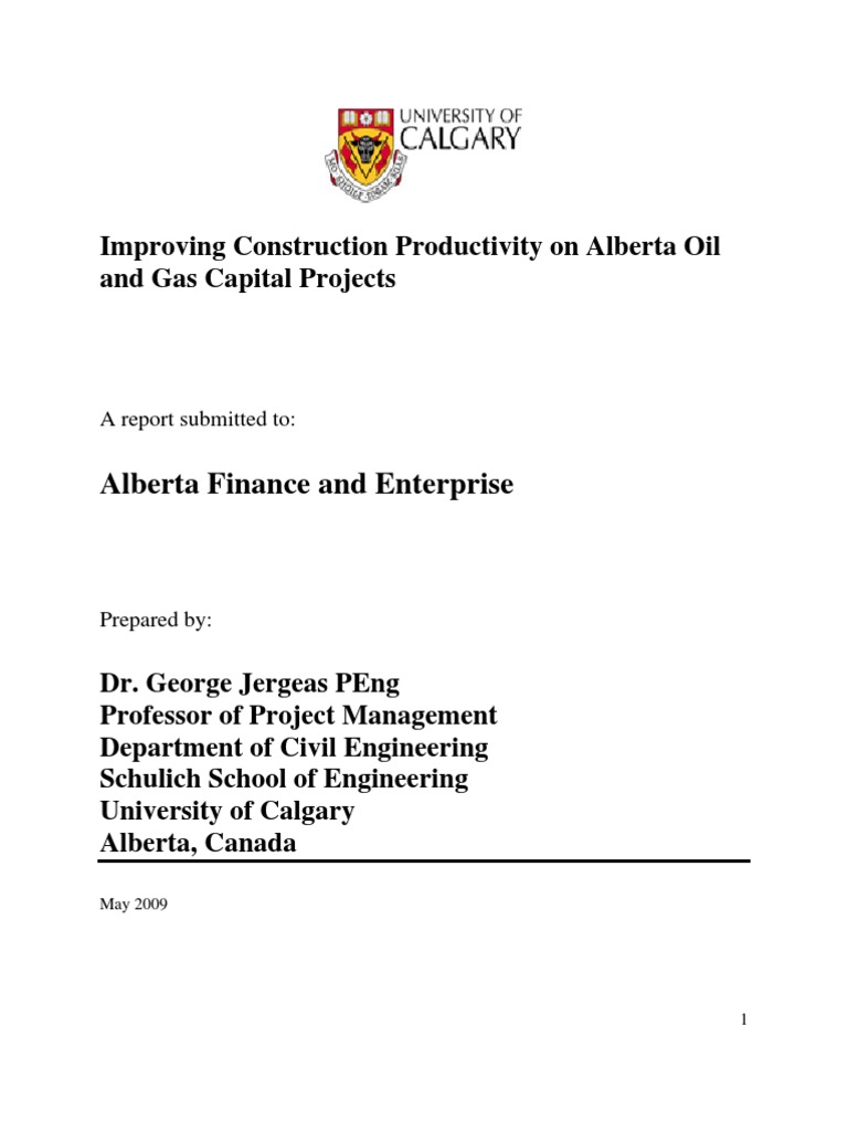 Boosting Alberta Oil & Gas Project Productivity | PDF | Project ...