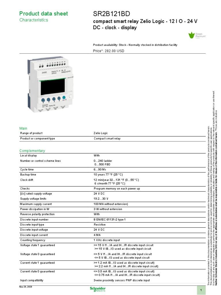 Smart Relay SR2B121BD Overview | PDF | Relay | Electrical Engineering