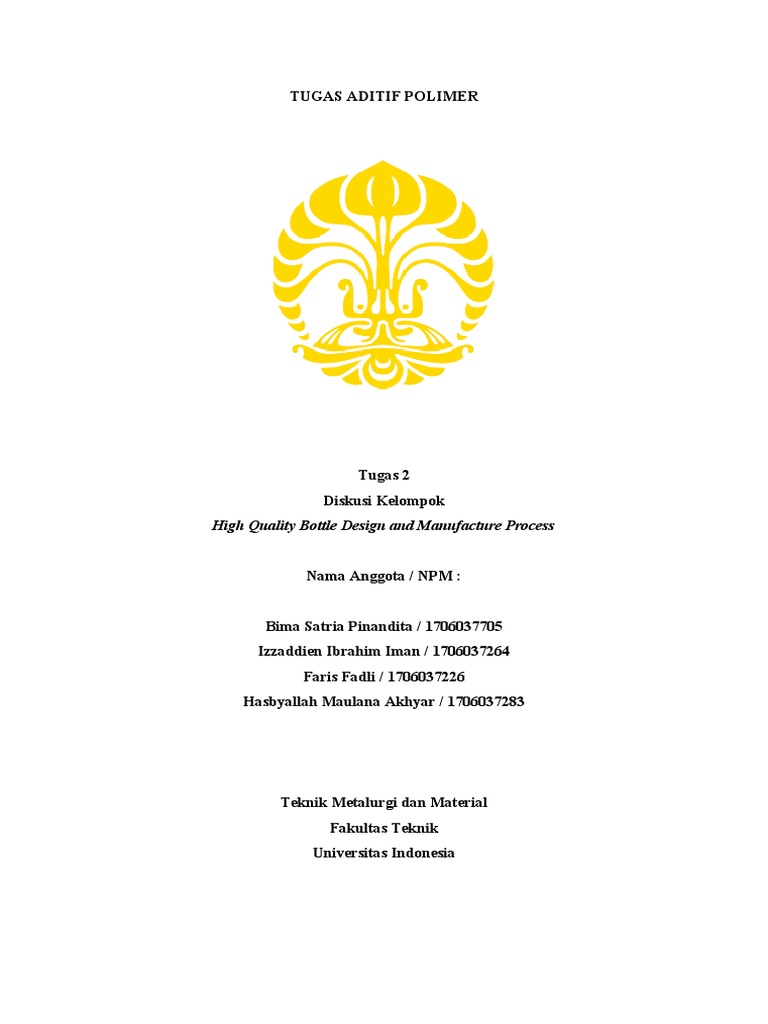 TUGAS ADITIF POLIMER - High Quality Bottle Design and Manufacture ...