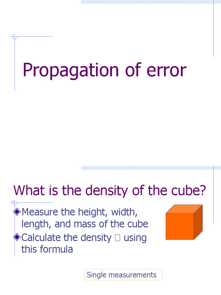 1 27 Propogation Of Error Pdf Errors And Residuals Observational Error 