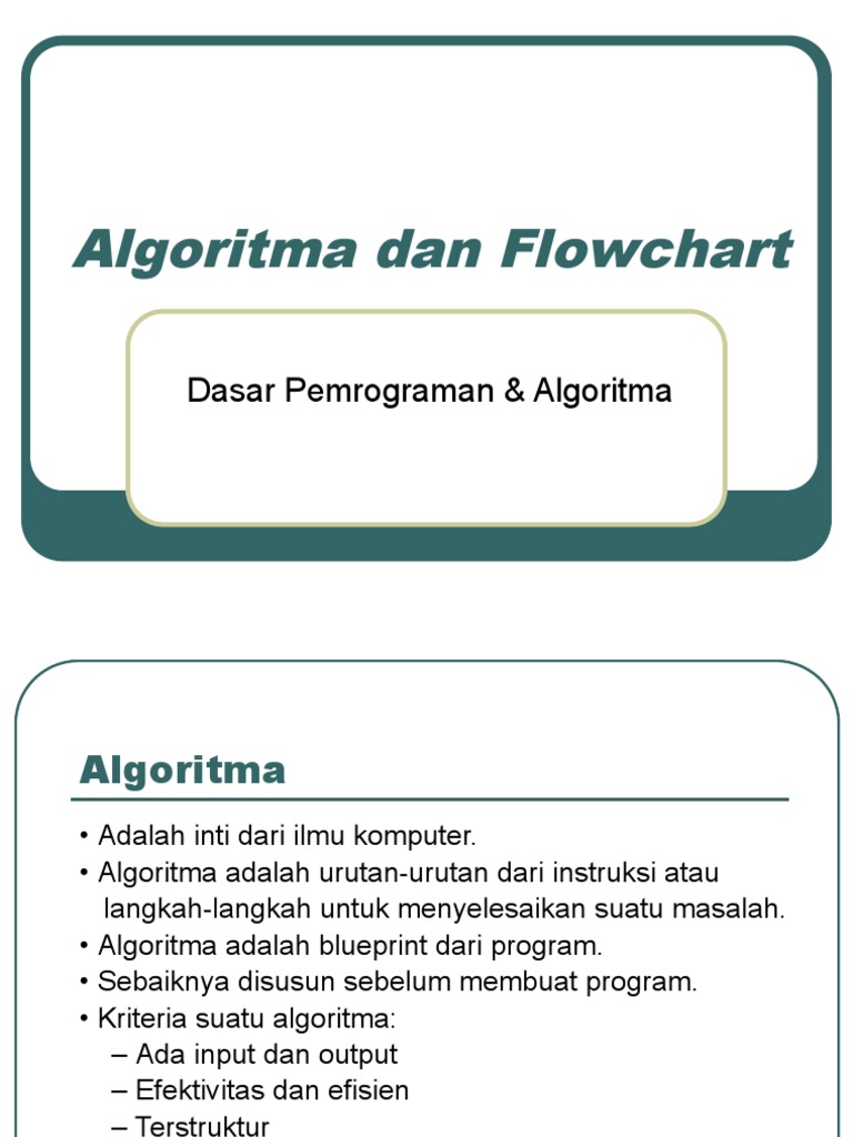 Algoritma Dan Flowchart | PDF | Metode & Bahan Ajar | Komputer