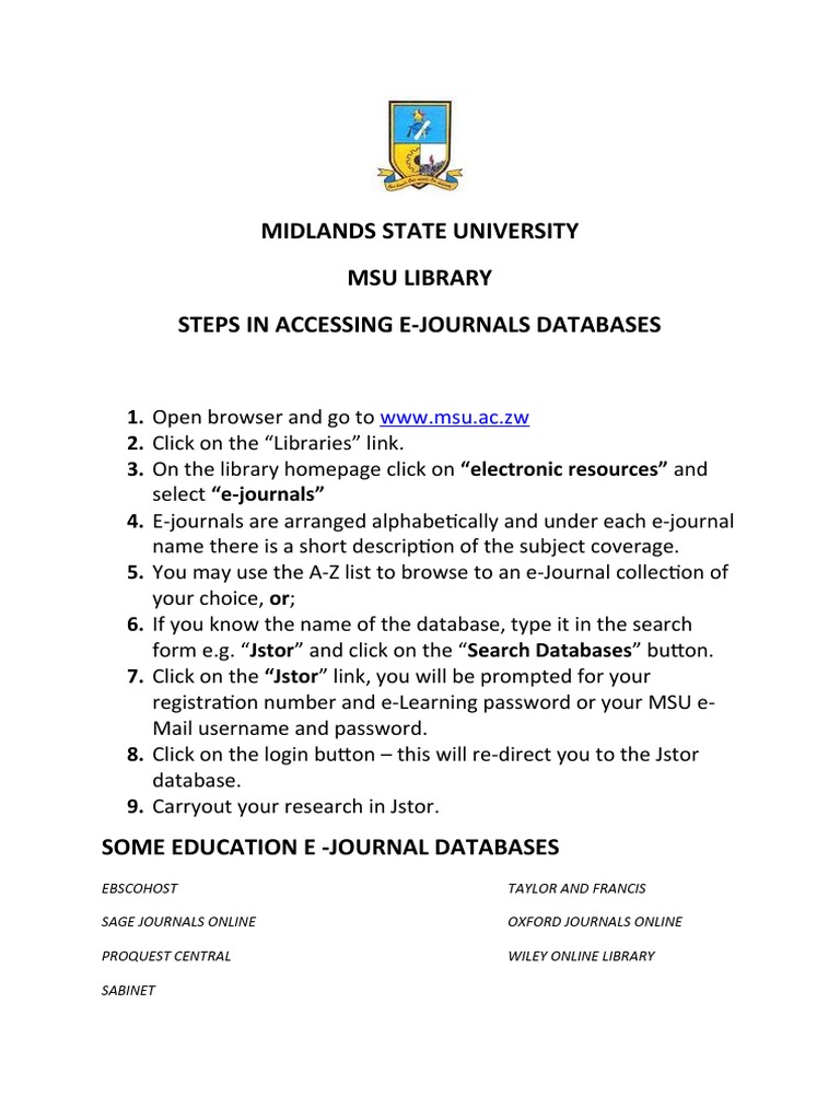 How To Access E-Journal Articles | PDF