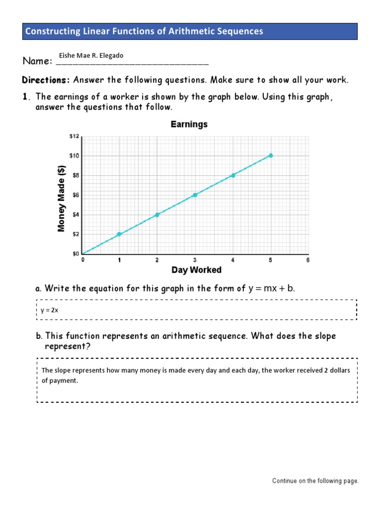 Name Constructing Linear Functions Of Arithmetic Sequences Pdf Analysis Mathematical 7394