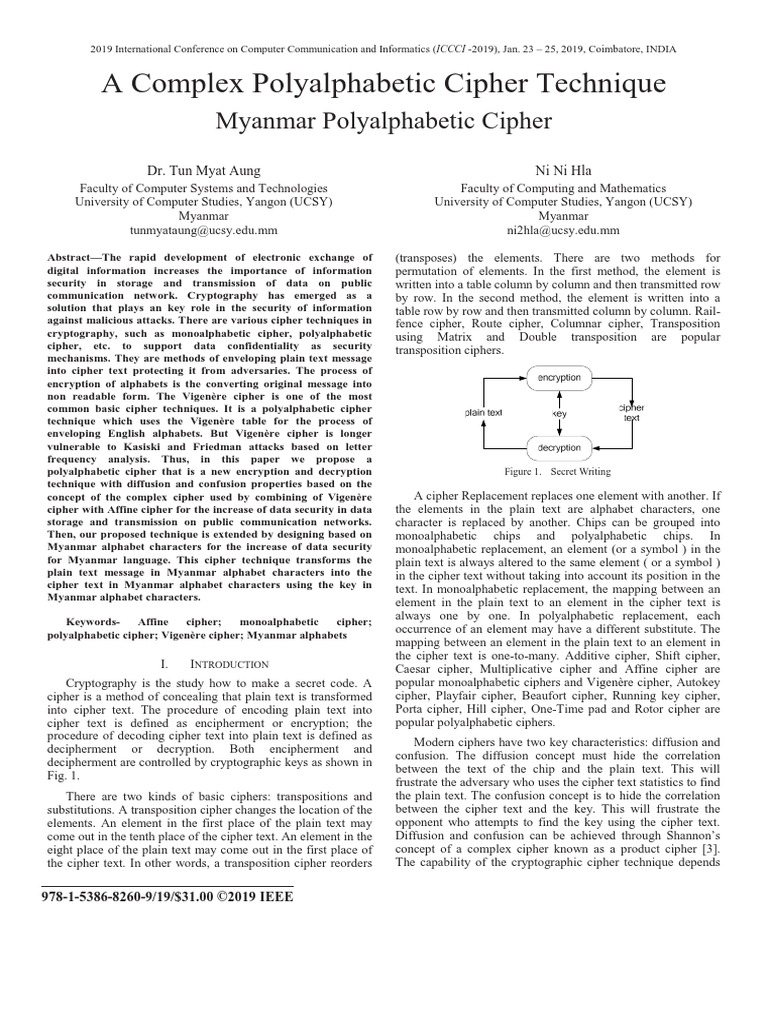 A Complex Polyalphabetic Cipher Technique | PDF | Cipher | Cryptography