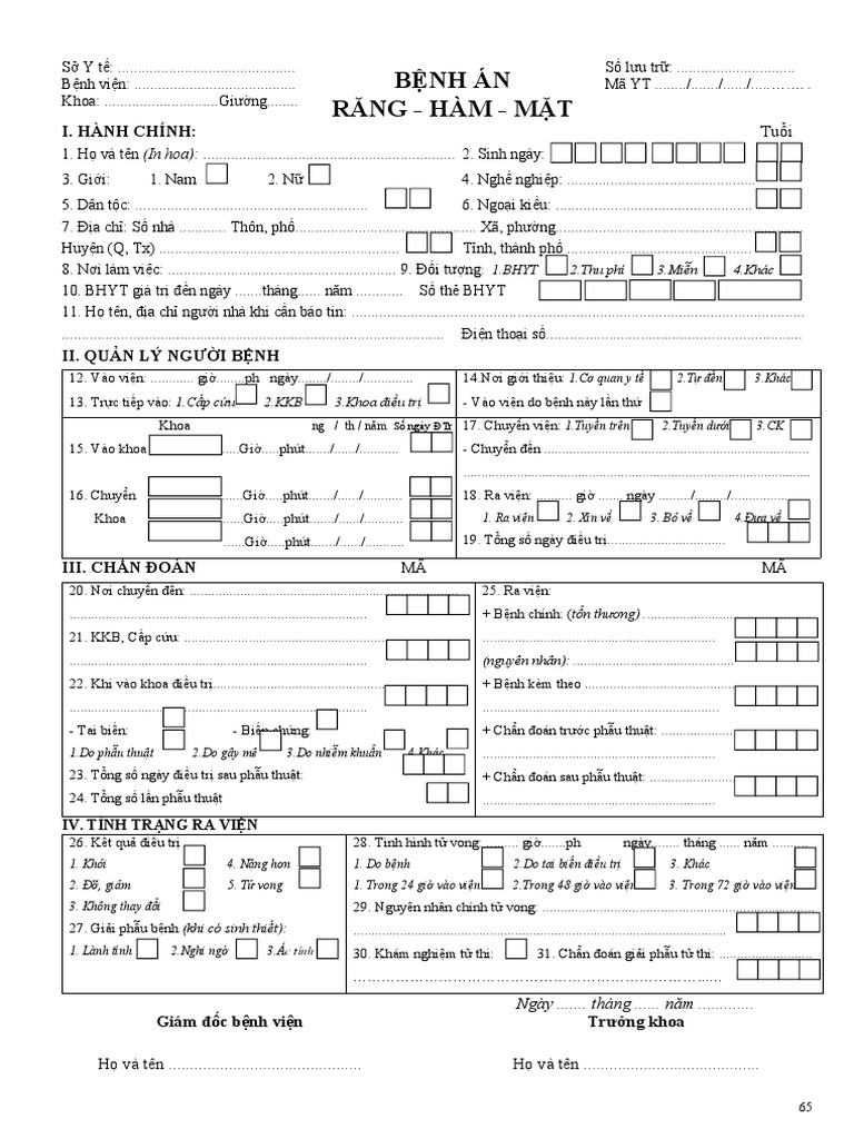 Mau Benh An Rang Ham Mat | PDF