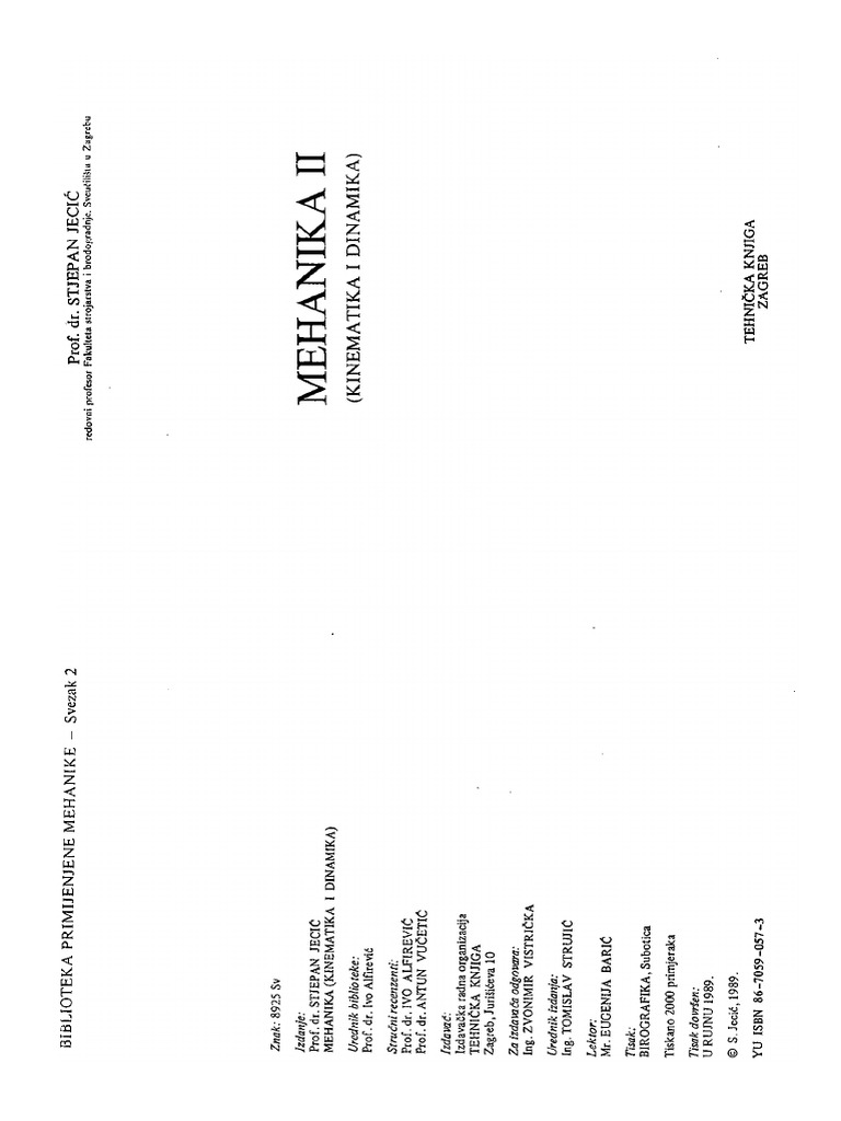 Mehanika 2 Kinematika I Dinamika | PDF