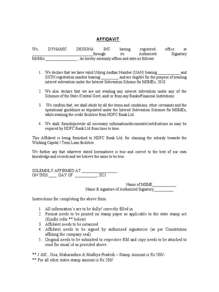 Affidavit Format | PDF