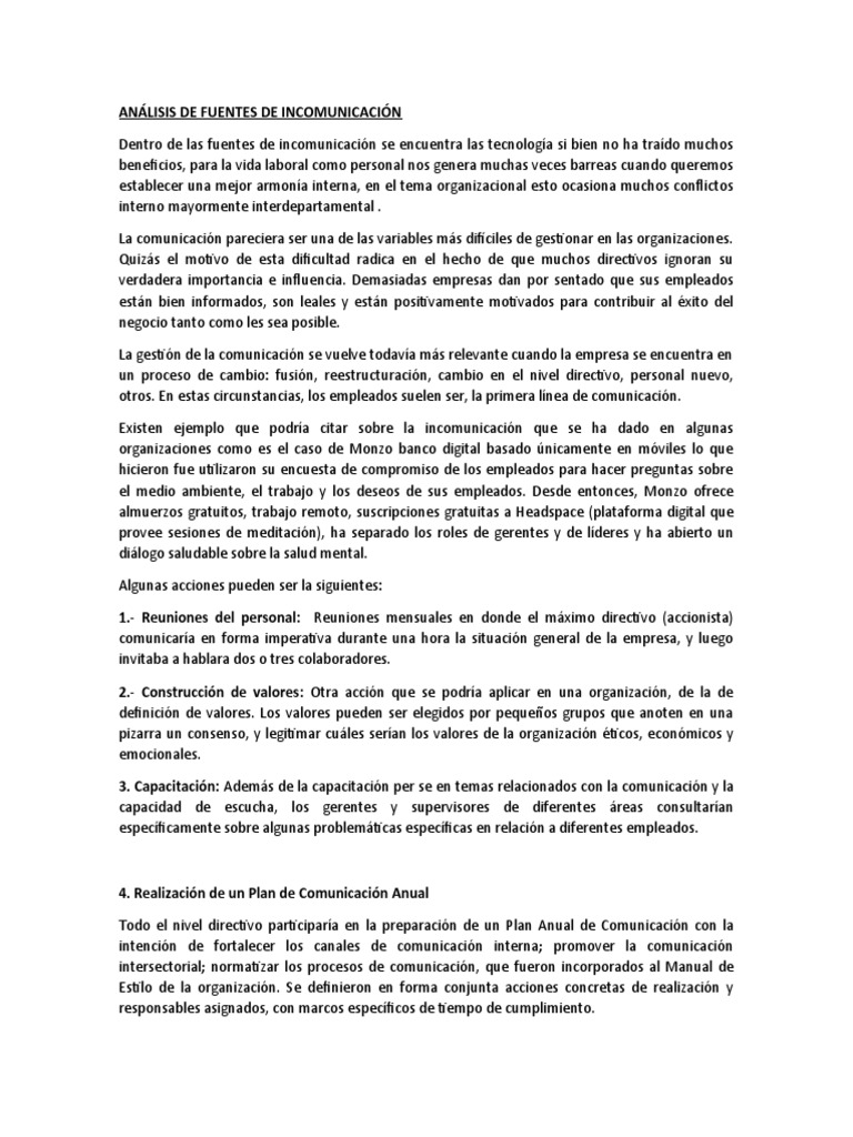 Comunicación e Incomunicación en Un Equipo Diverso | PDF | Empresas ...