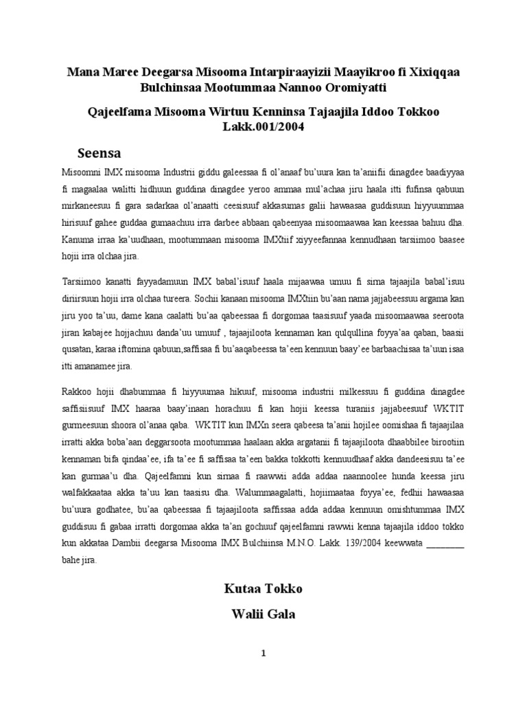 Qajeelfama 1 | PDF