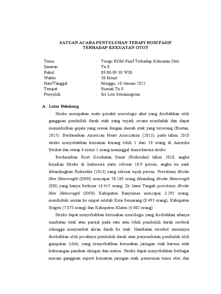 Terapi ROM Pasif untuk Kekuatan Otot | PDF