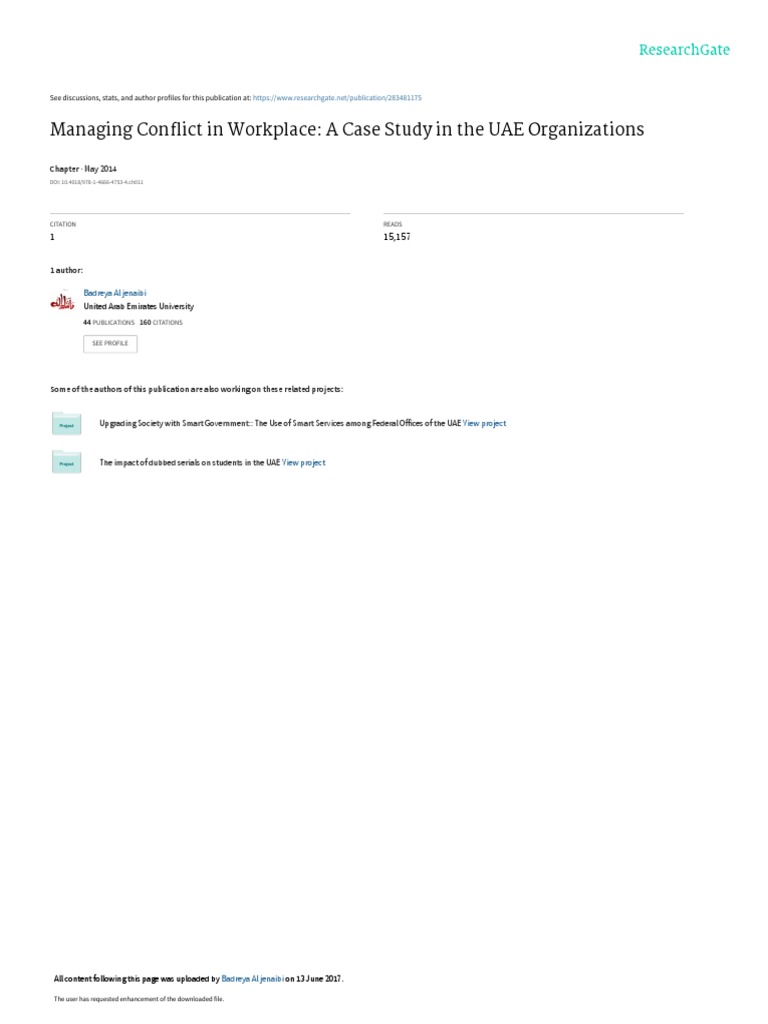 Publication11Managing Conflict in Workplace A Case Study in The UAE ...