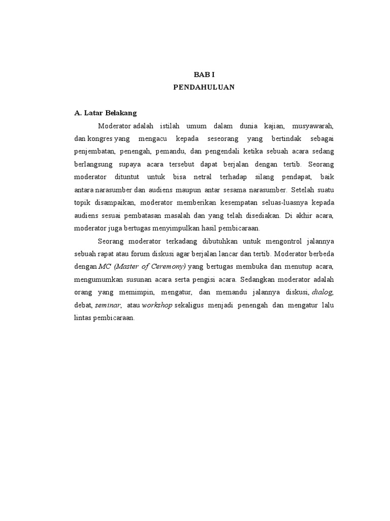 Peran dan Tugas Seorang Moderator | PDF | Karier & Perkembangan