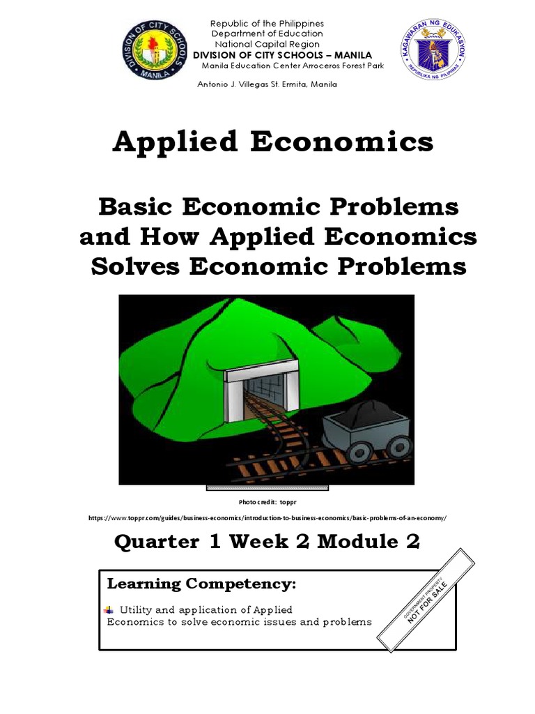 ABM-APPLIED ECONOMICS 12 - Q1 - W2 - Mod2 | PDF | Resource | Economics