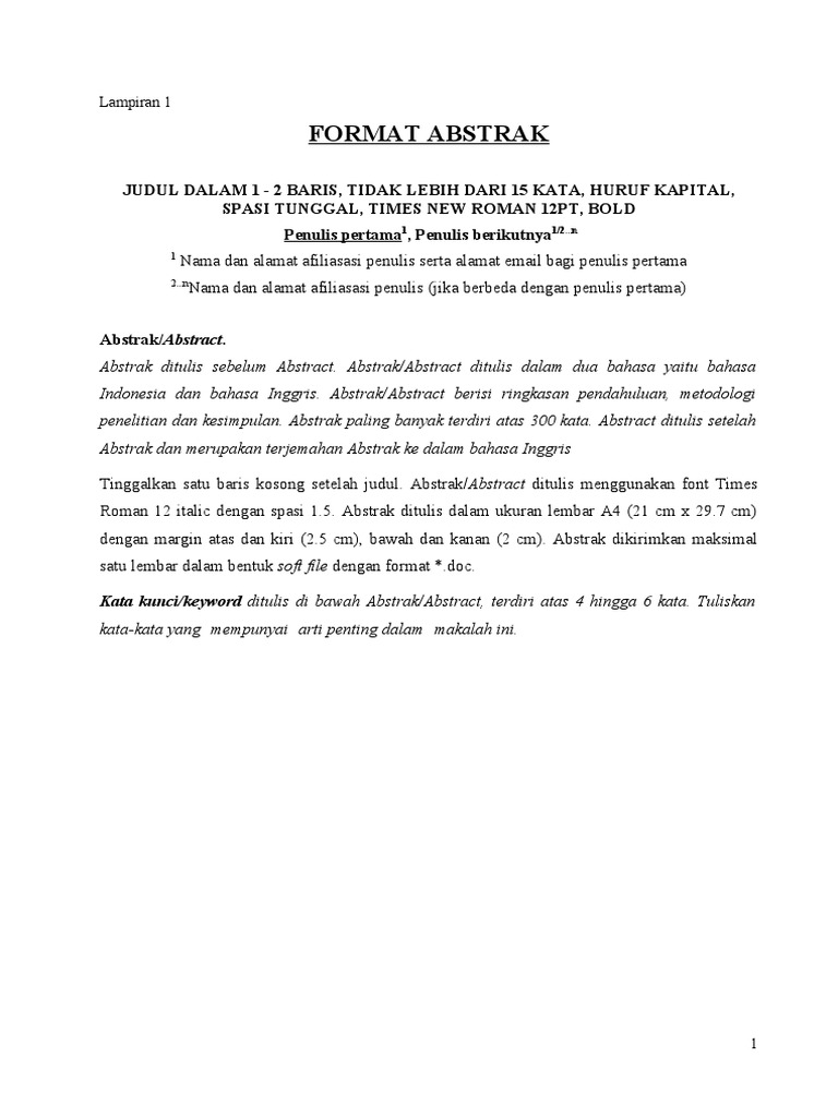 Template Abstract Dan Full Paper | PDF | Kajian Bahasa Asing