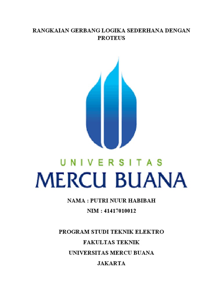 Rangkaian Gerbang Logika Sederhana Dengan Proteus | PDF