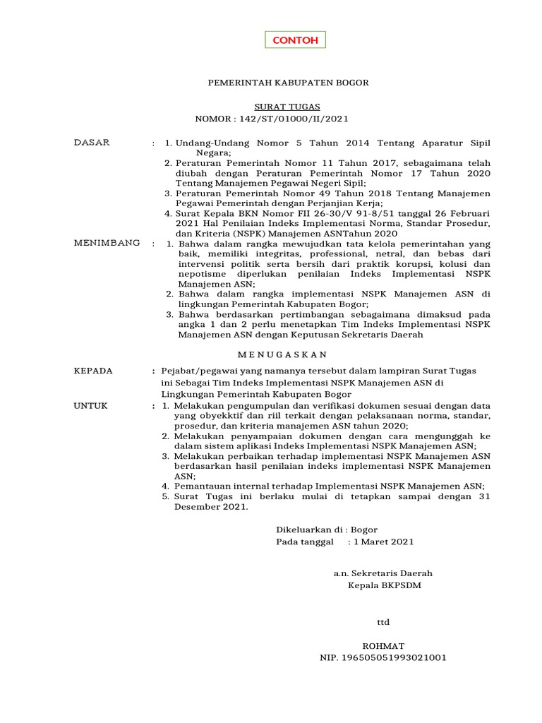 Contoh Tim Indeks | PDF