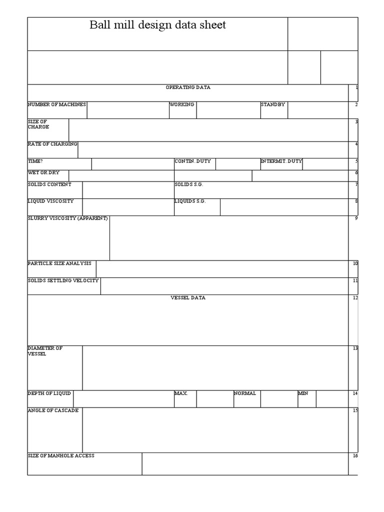 Ball Mill Spec Sheet | PDF | Mill (Grinding) | Electric Motor