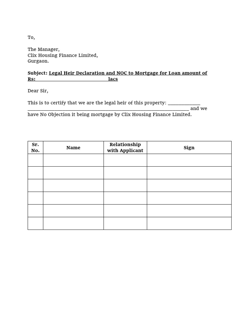 Legal Heir Declaration | PDF