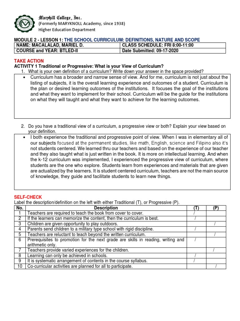 Learning Packets Module 2 Lesson 1 and 2 | PDF | Curriculum | Communication