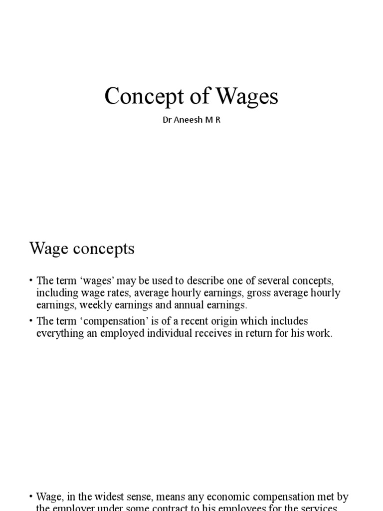 Concept of Wages | PDF | Wage | Living Wage