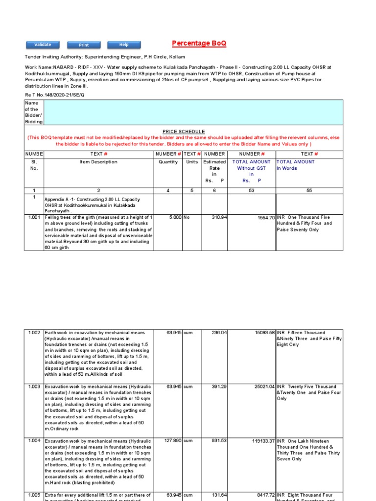 Nabard Project Boq | Download Free PDF | Window | Concrete