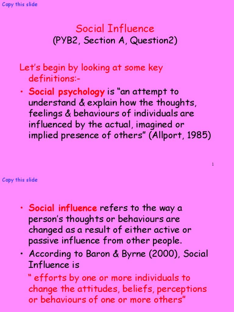 Understanding Social Influence and Conformity | PDF | Conformity ...