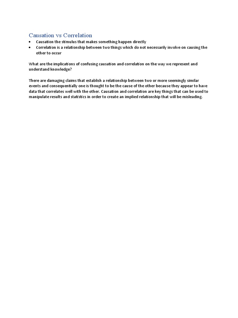 Causation vs Correlation Explained | PDF | Wellness