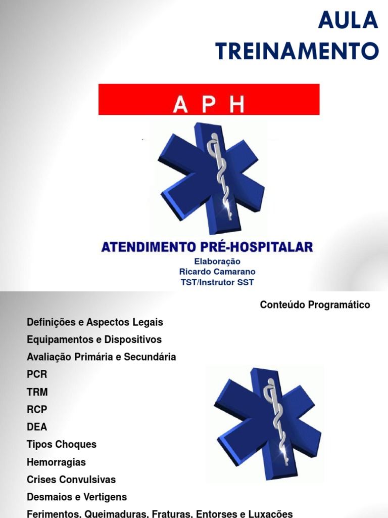 Treinamento em Primeiros Socorros e APH | PDF | Choque (circulatório ...