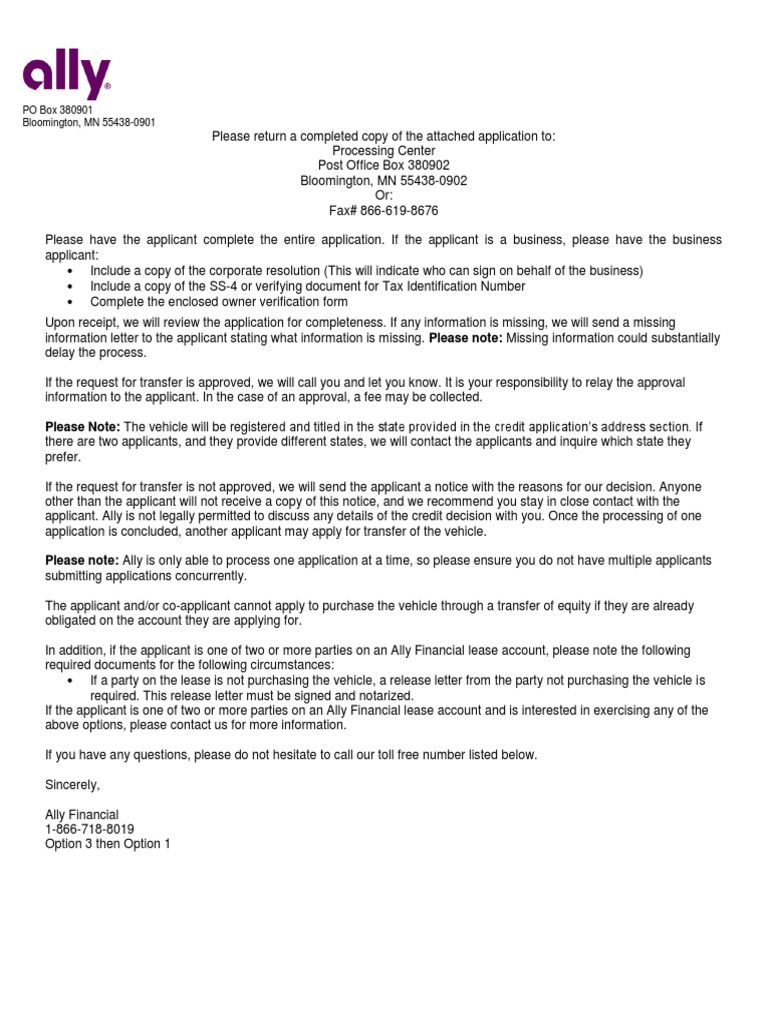 Ally Aaos Cover Letter Credit App | PDF | Social Security Number | Marriage