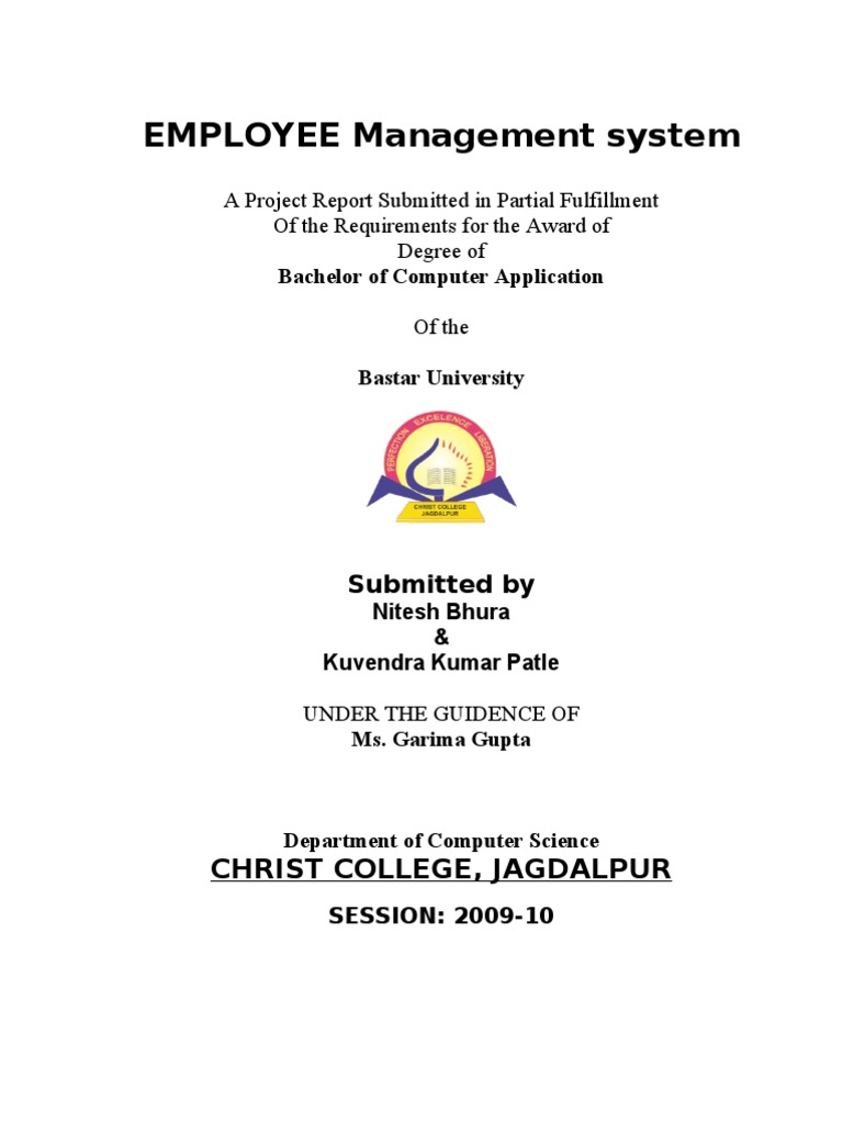 Employee Management System: A Project Report | PDF | Software Testing ...