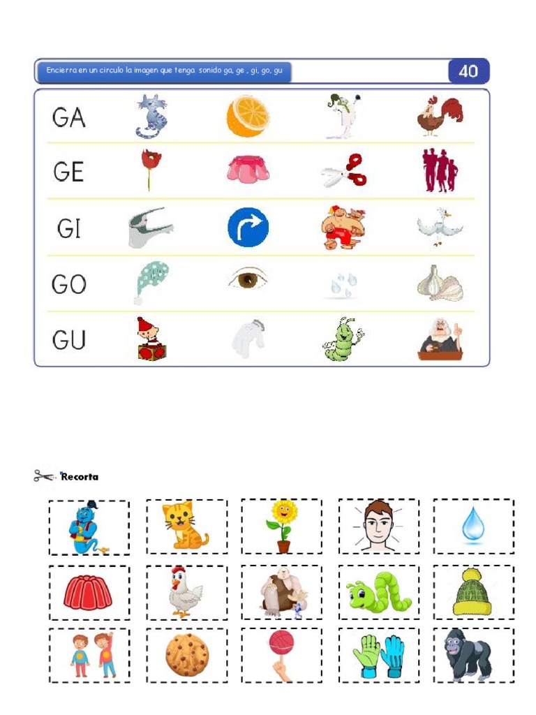 Lecto Escritura Fonema G. | PDF