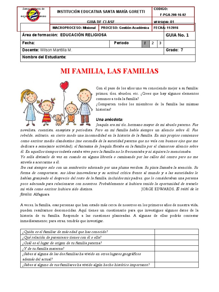 Mi Familia, Las Familias g1p13 | PDF | Familia | Amor