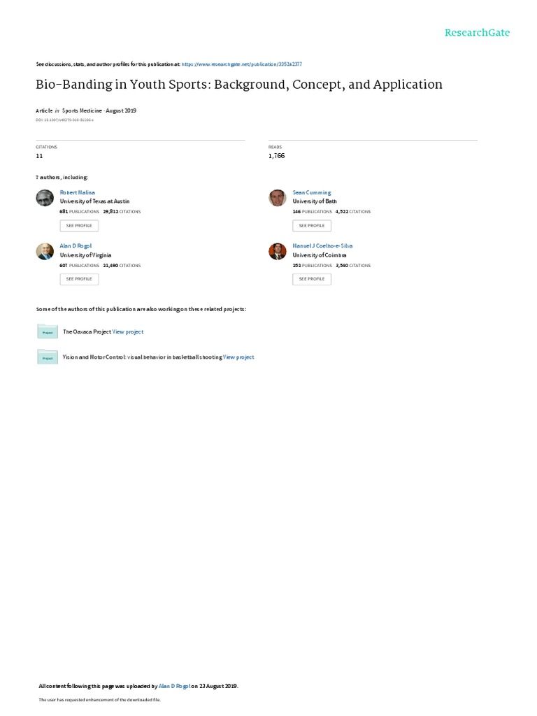 Bio Banding in Youth Sports Background, Concept, and Application | PDF ...