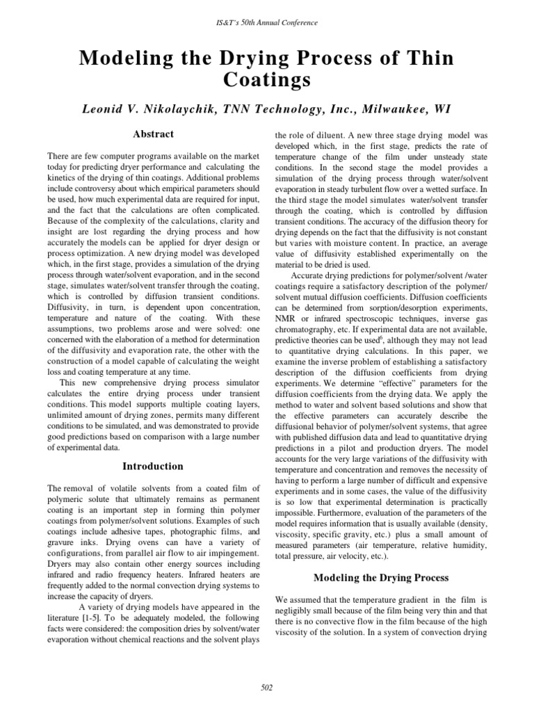 Drying Model Thin Coatings | PDF | Heat Transfer | Evaporation