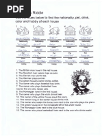 Einstein Riddle Worksheet | PDF | Drink | Yellow