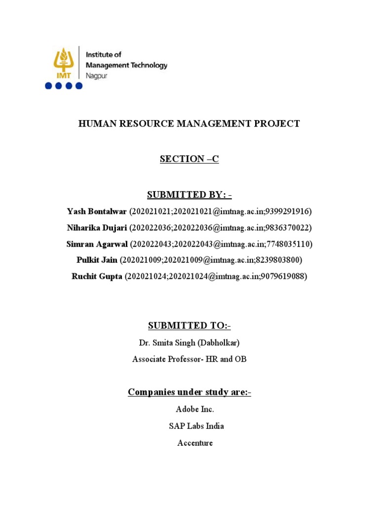 Human Resource Management Project | PDF | Employment | Mentorship