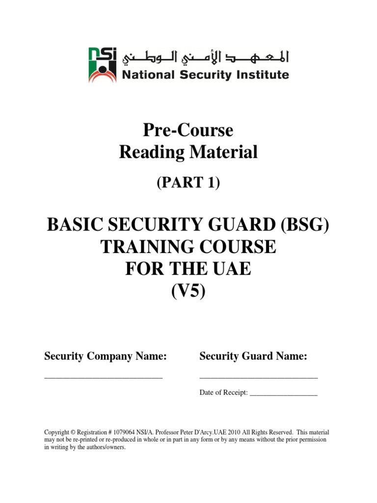 Pre-Course Reading Material: (PART 1) | PDF | Security Guard | United ...