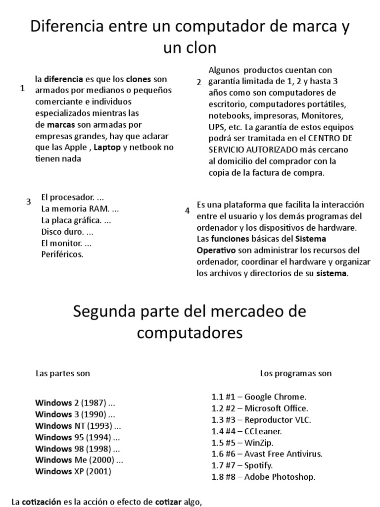 Computador de Marca vs Clon: Diferencias | PDF | Microsoft Windows ...