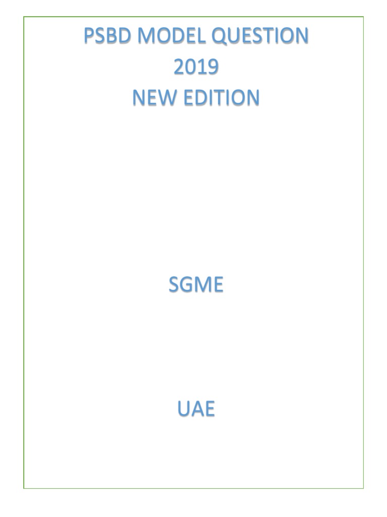 PSBD Model Question 2019 New Edition | PDF | Security Guard | Personal ...