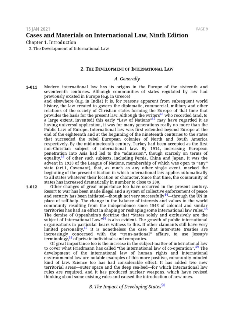 Development of International Law | PDF | International Law | Consensus ...
