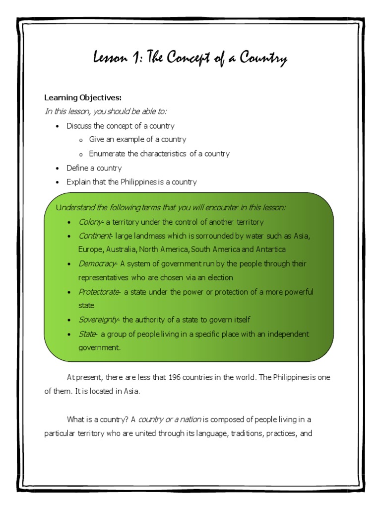 Understanding the Concept of a Country | PDF | Continent | Island