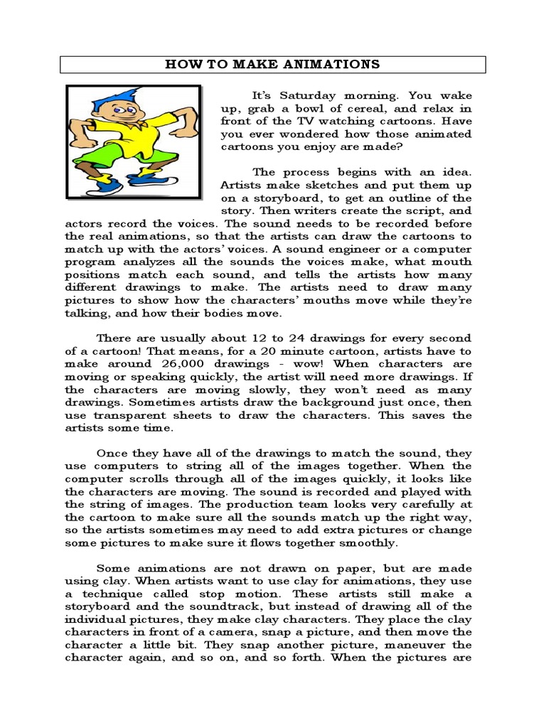 5th Grade 5 Animations | PDF | Animation | Drawing