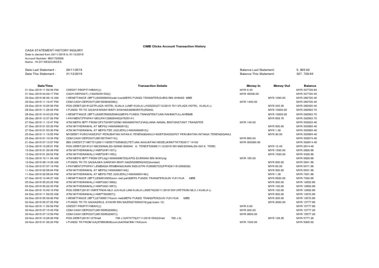 CIMB Clicks Account Transaction History: Casa Statement History Inquiry ...