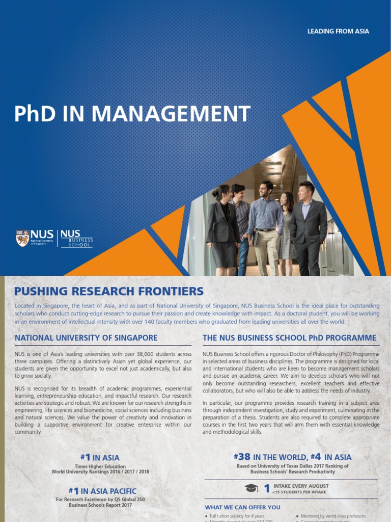 PHD Management in NUS Business School | PDF | Doctor Of Philosophy ...
