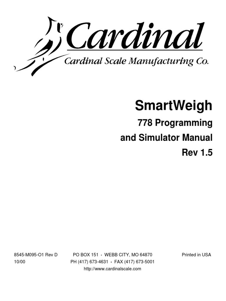 Smartweigh: 778 Programming and Simulator Manual Rev 1.5 | PDF | String (Computer Science ...
