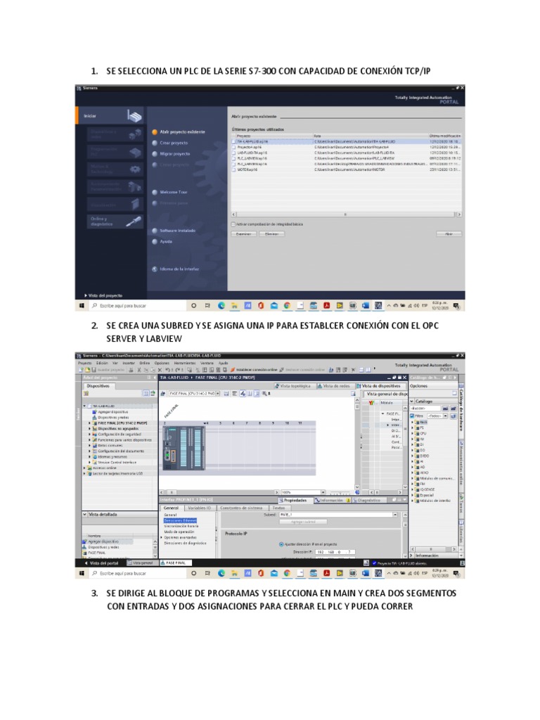 Comunicacion Plc-Tia Portal - y Fluidsim | PDF